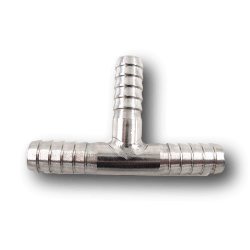 Stainless Tee Fitting - barbed - Approx 6mm (1/4" Inch)